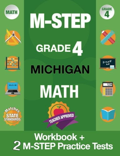 Pre-Owned MSTEP Grade 4 Michigan Math: Workbook and 2 MSTEP Practice ...