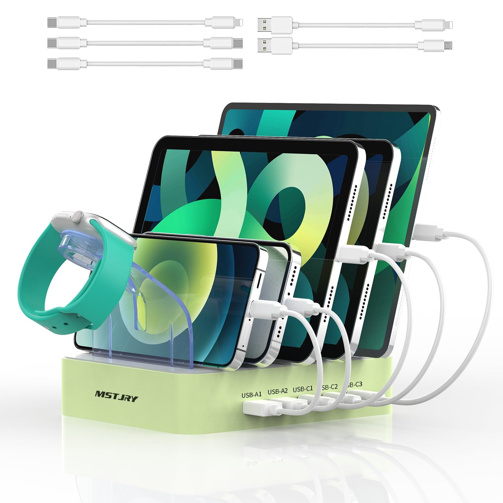 MSTJRY USB C Charging Station for Multiple Devices : 90W 5 Ports Multi ...