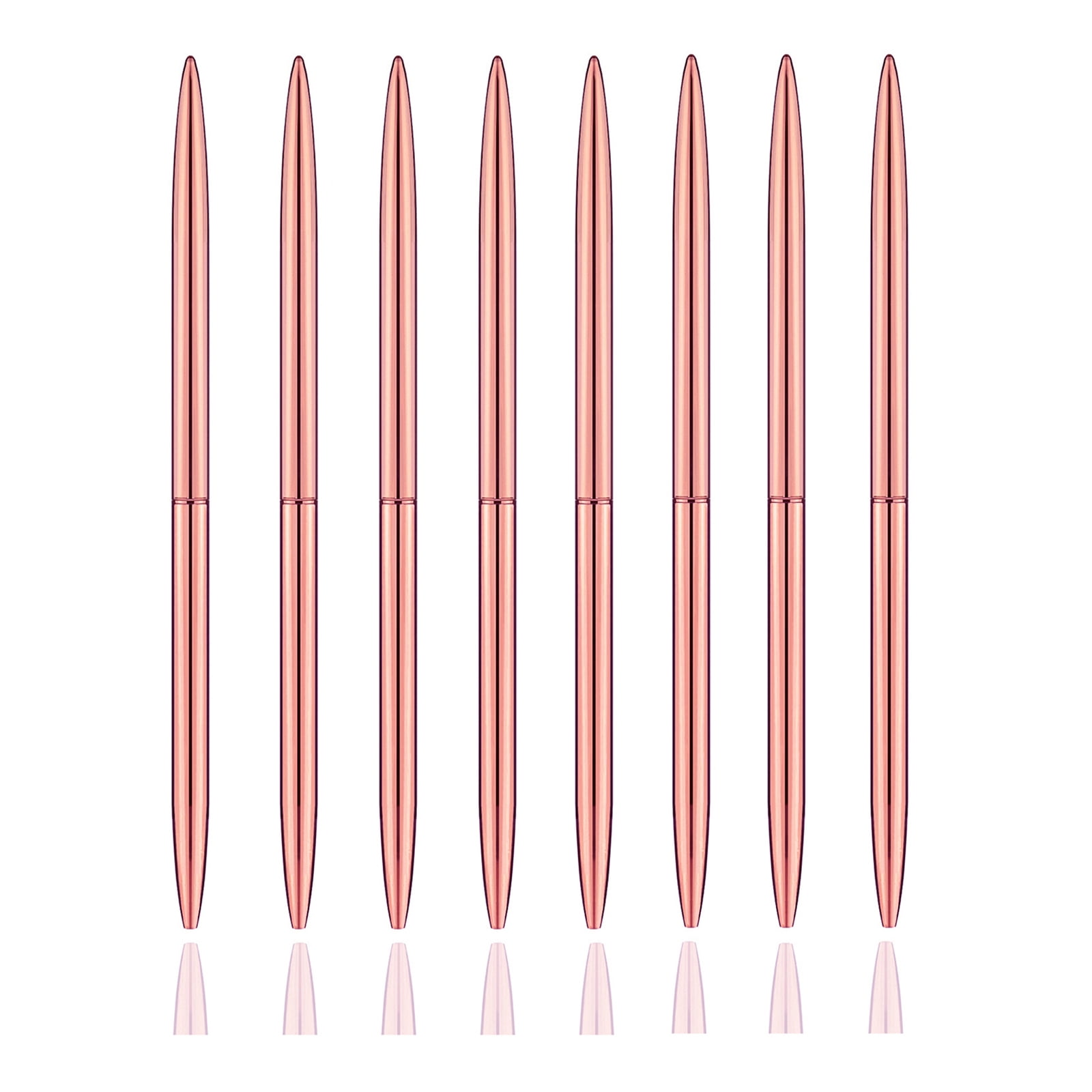 MSTOKIN Metallic Rose Gold Pens, 8-Pack Luxury Thin Pens with Gift Box ...