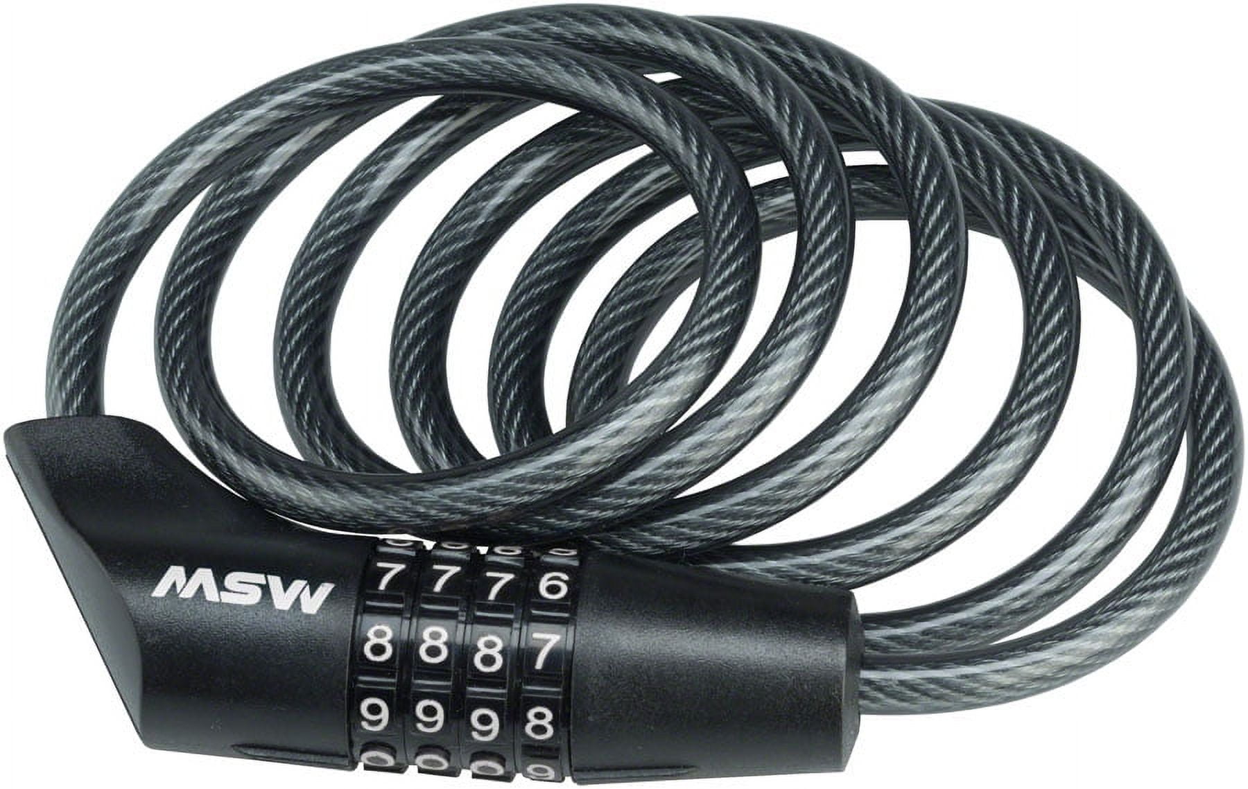 MSW CLK-108 Combination Cable Lock 8mm x 5' Black Tool-Free Plastic ...