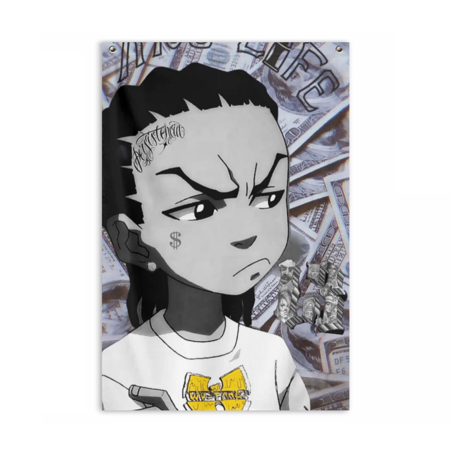 MSZB The Cartoon Boondocks Flag Outdoor Garden Flag Double Sided Banner ...