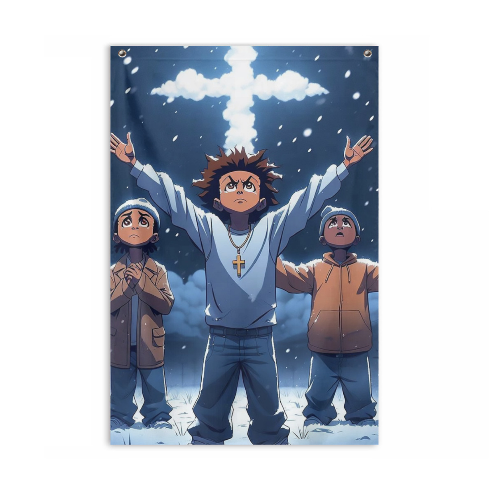 MSZB The Cartoon Boondocks Flag Outdoor Garden Flag Double Sided Banner ...