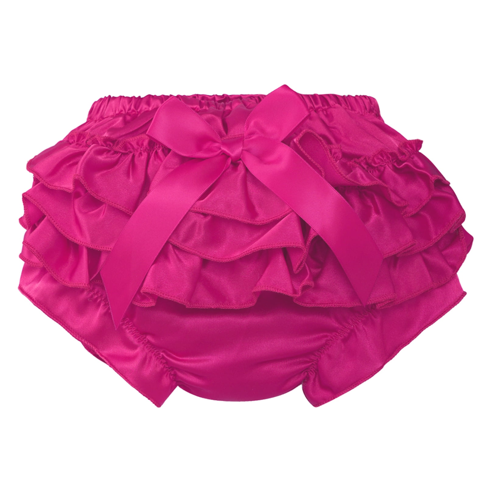 MSemis Baby Girls Cute Bowknot Ruffled Briefs Satin Cotton Bloomer ...