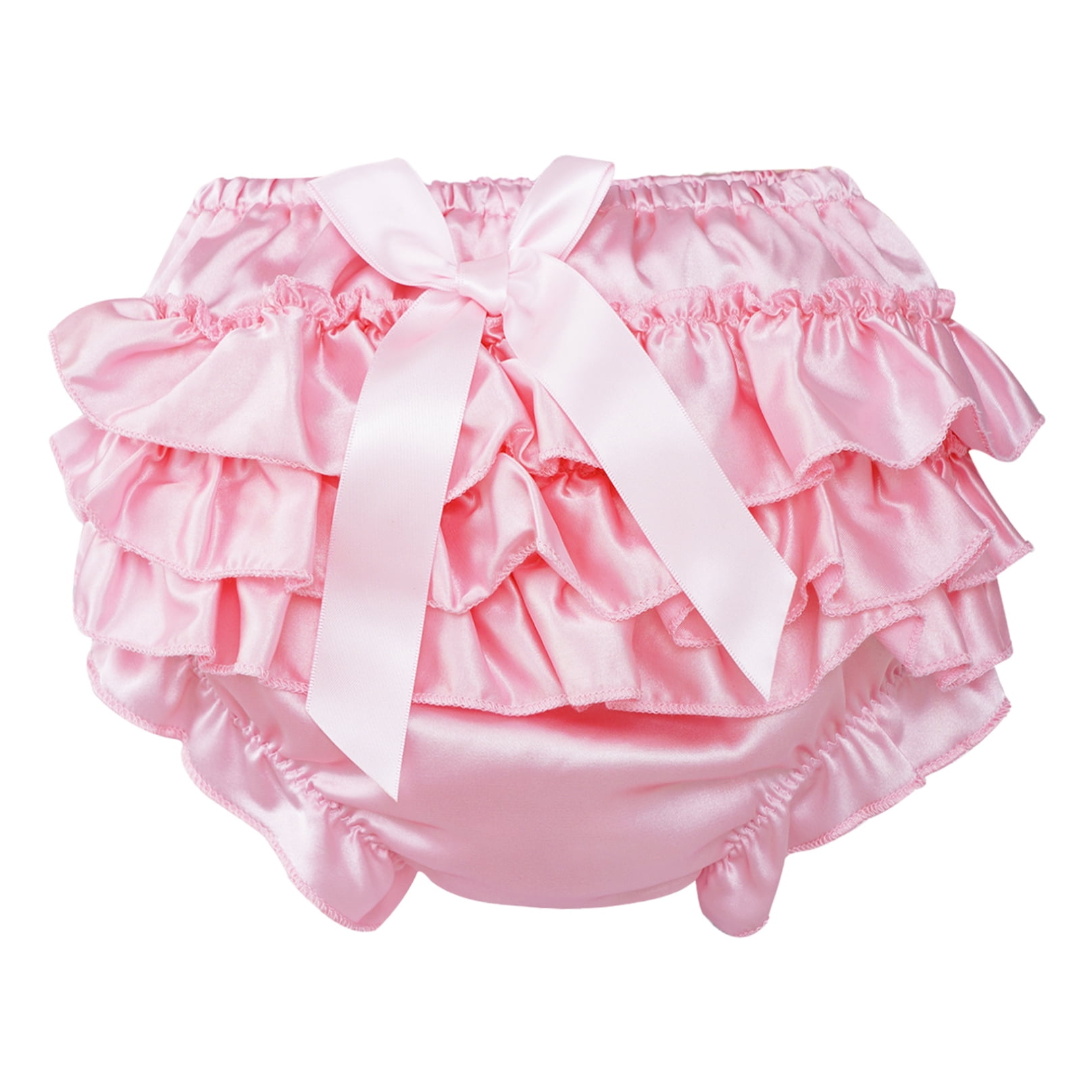 MSemis Baby Girls Cute Bowknot Ruffled Briefs Satin Cotton Bloomer ...