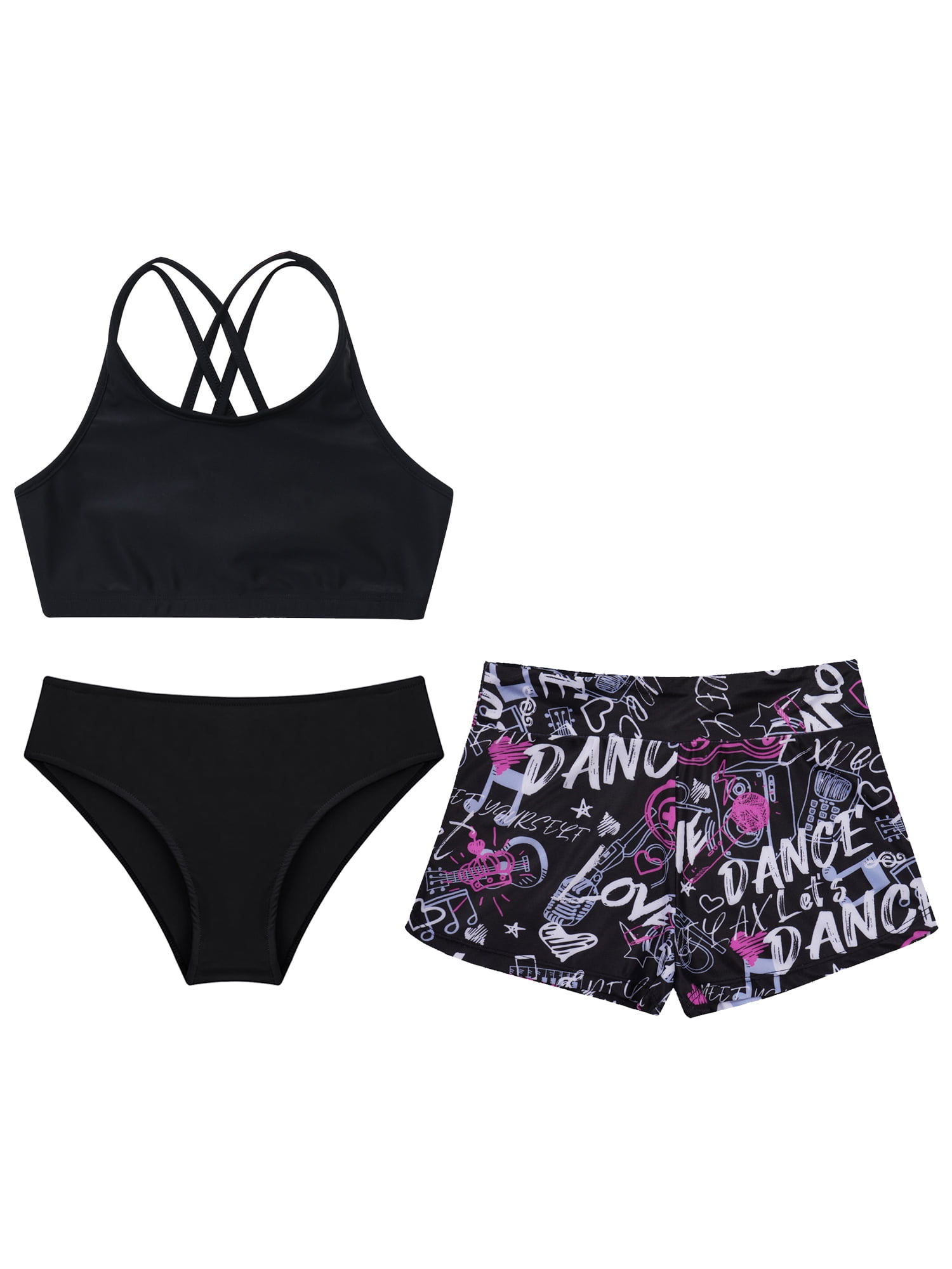 MSemis Big Girls 3 Piece Swimsuit Tankini Floral Print Bathing Suit ...