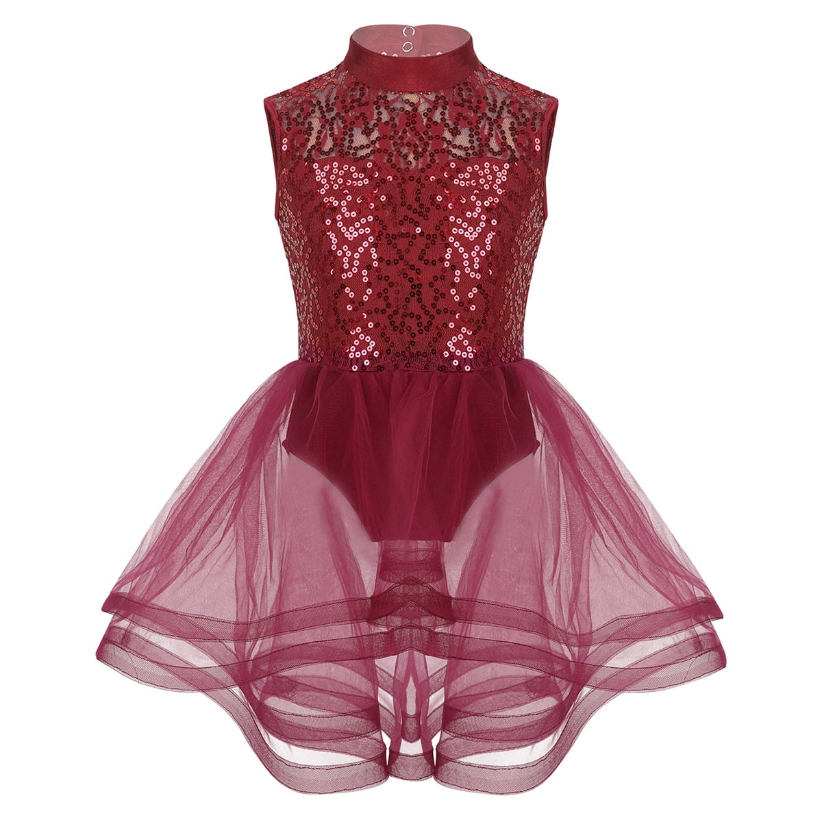 MSemis Big Girls Sequined Lyrical Ballet Dance Leotard Skirted - Walmart.com