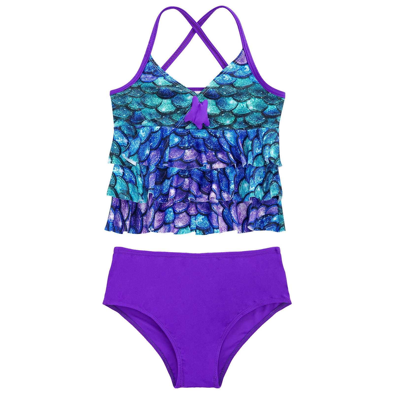 MSemis Bikini Polyamide Ruffed Swimsuit Set (Little & Big Girl's ...