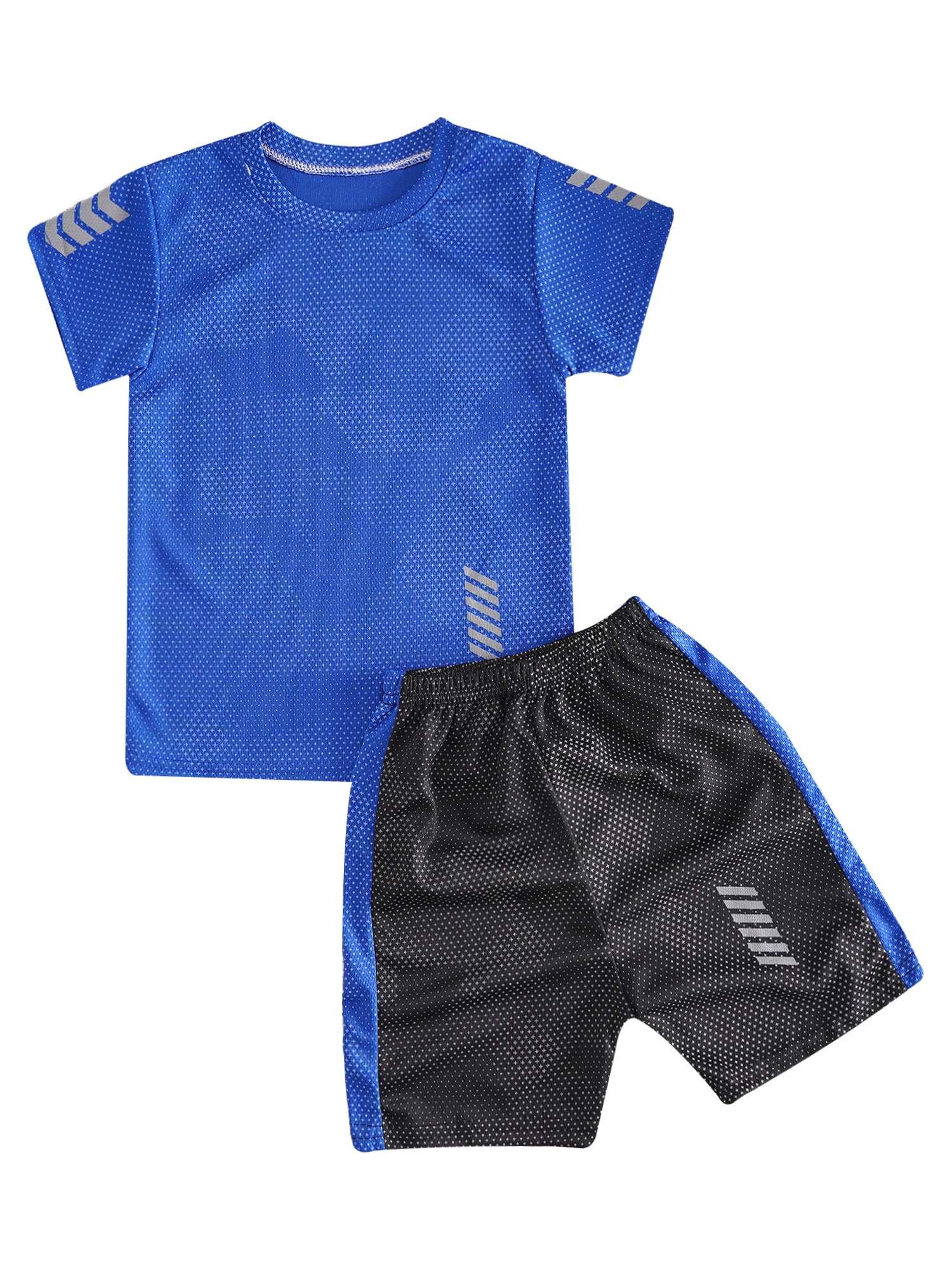 MSemis Boys Mesh Jersey Soccer Shirt with Shorts Sports Training ...
