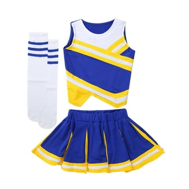 CHICTRY 2Pcs Girls Cheerleading Outfit Cropped Top with Skirt Set ...