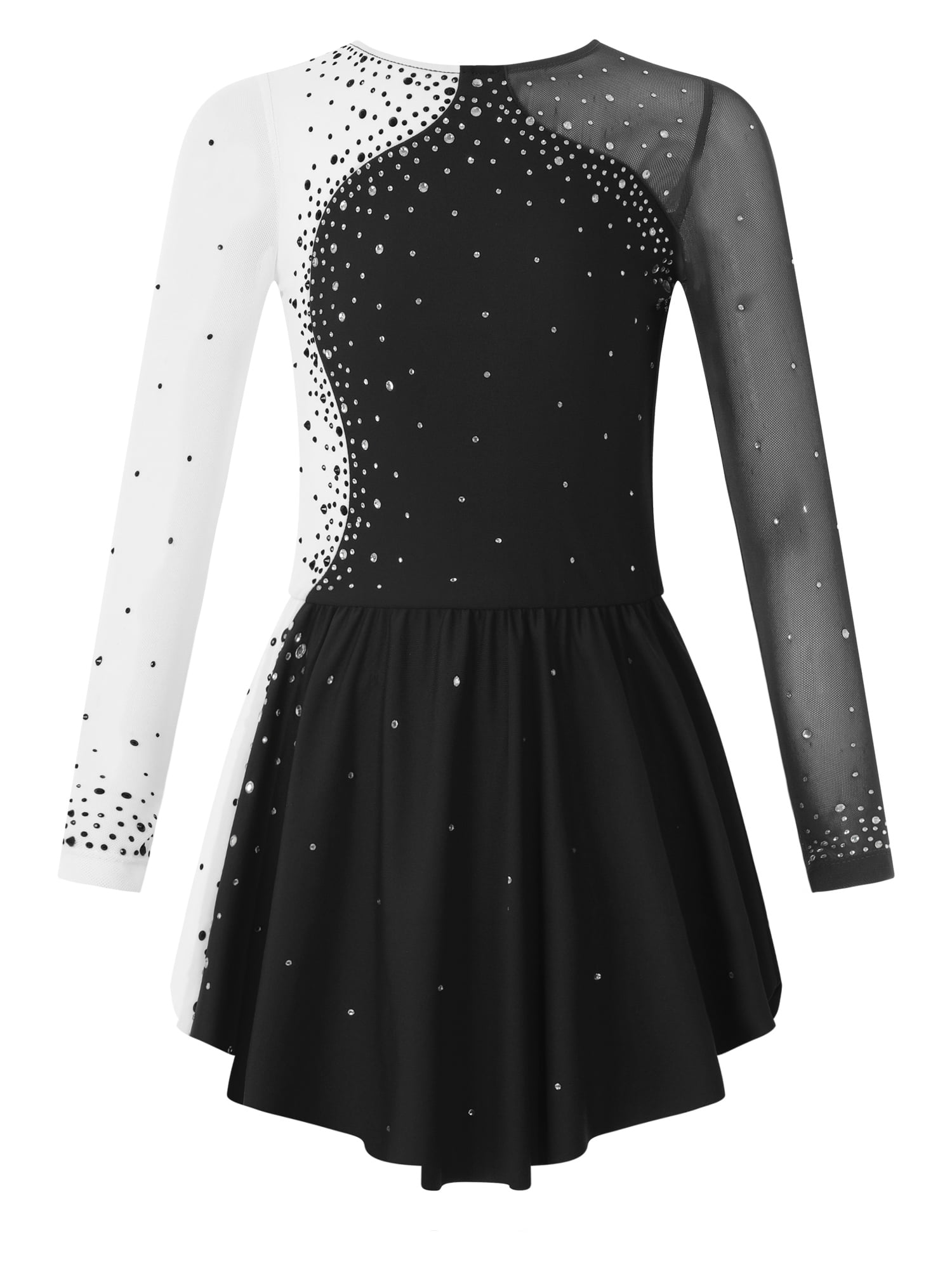 MSemis Girl's Rhinestone Mesh Figure Ice Skating Dance Dress Gymnastic ...