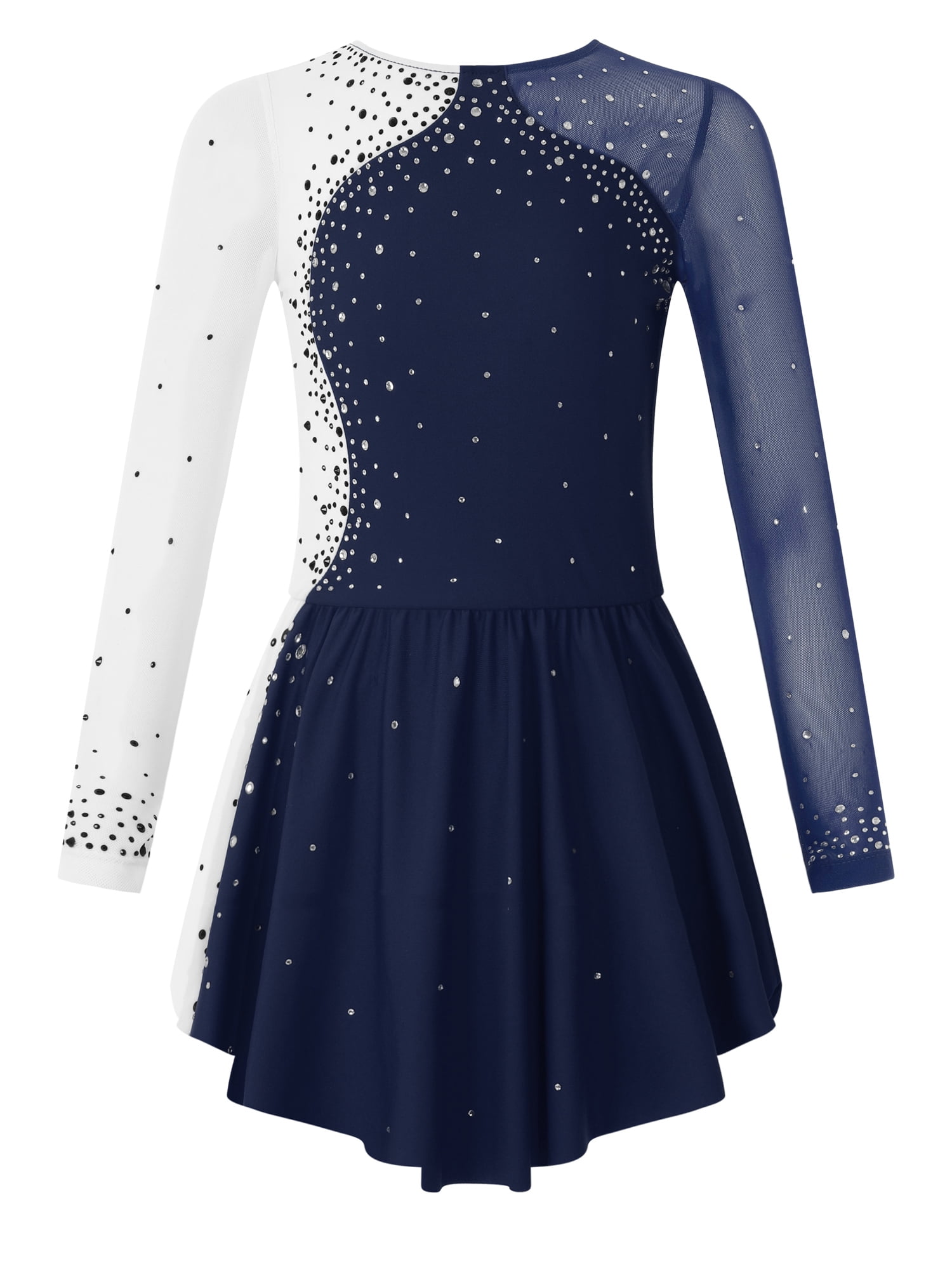 MSemis Girl's Rhinestone Mesh Figure Ice Skating Dance Dress Gymnastic ...