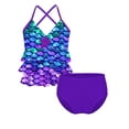 MSemis Girls 2 Piece Tankini Swimsuit Mermaid Scales Ruffle Swimwear ...