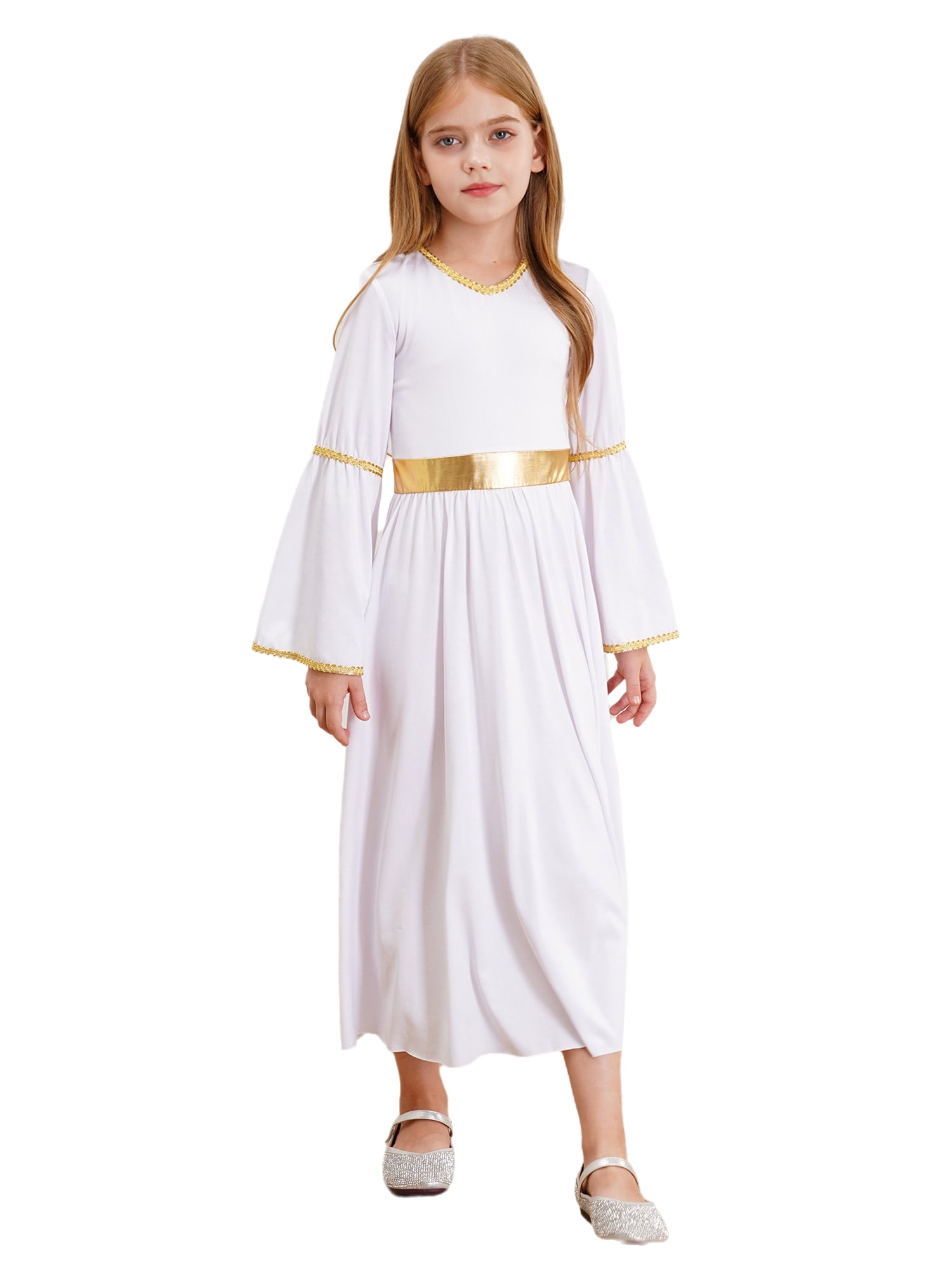 MSemis Girls Ancient Greek Toga Roman Hero Queen Maxi Dance Dress for ...