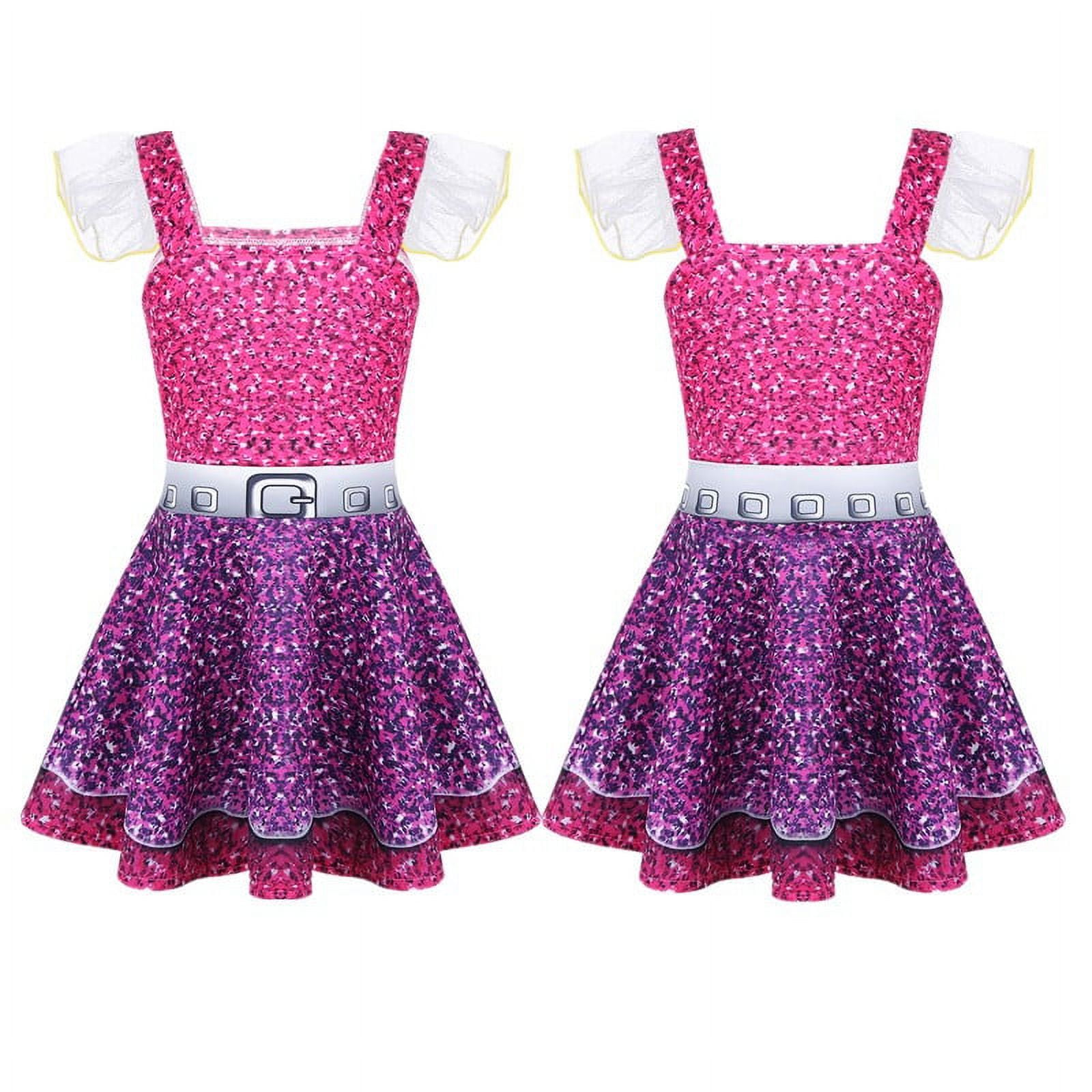 MSemis Girls Kids Ruffled Sleeves Princess Fancy Dress Halloween ...