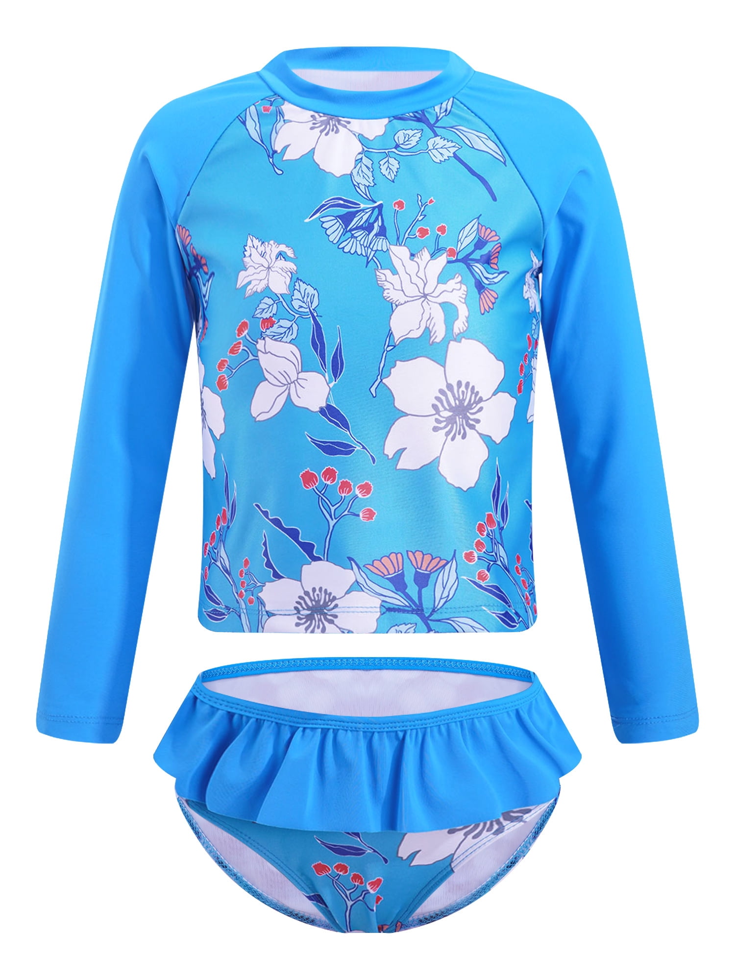 MSemis Girls Mermaid Swimsuit 2-Pieces Rash Guard Sets Bathing Suit ...
