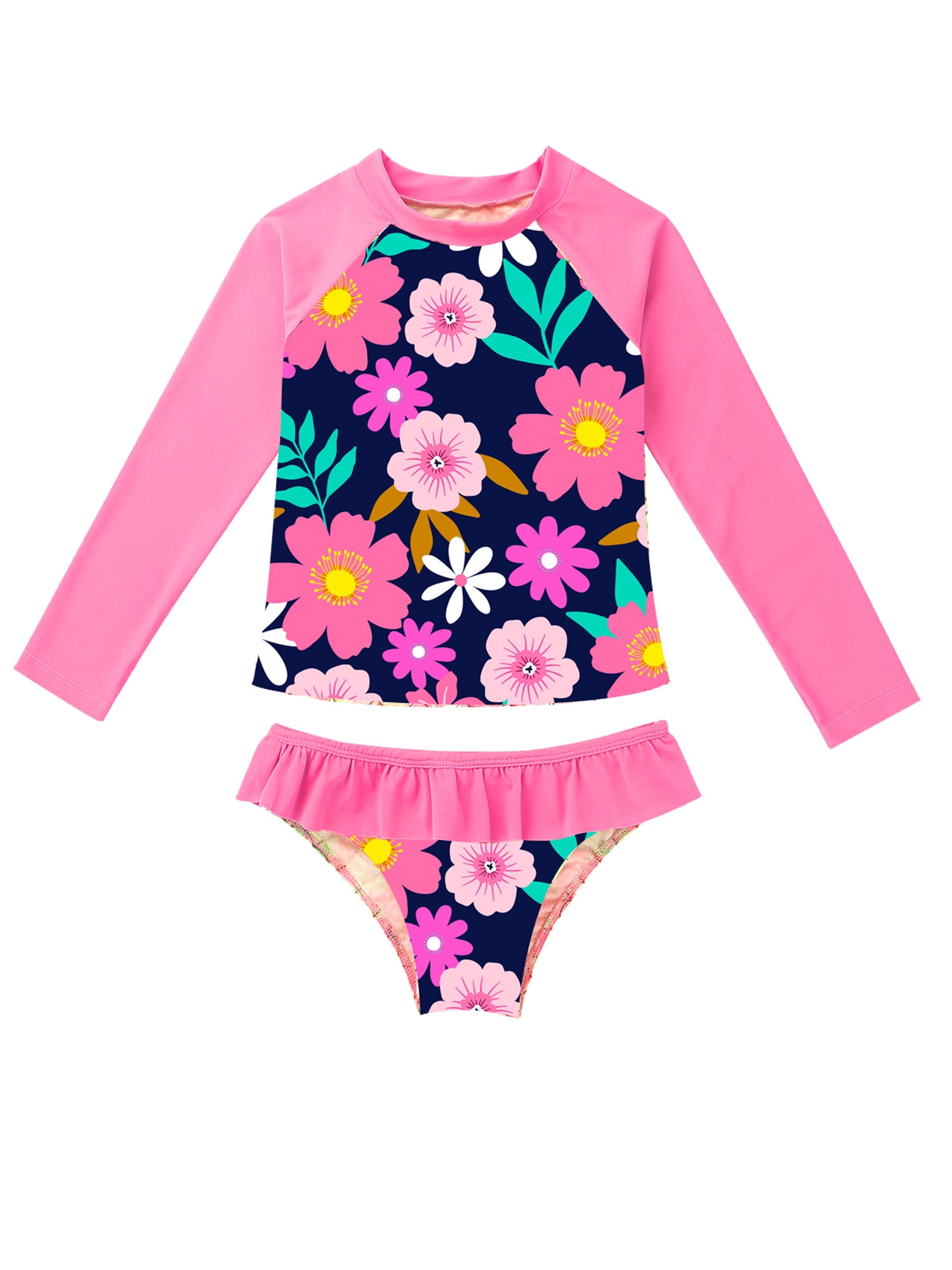 MSemis Girls Mermaid Swimsuit 2-Pieces Rash Guard Sets Bathing Suit ...