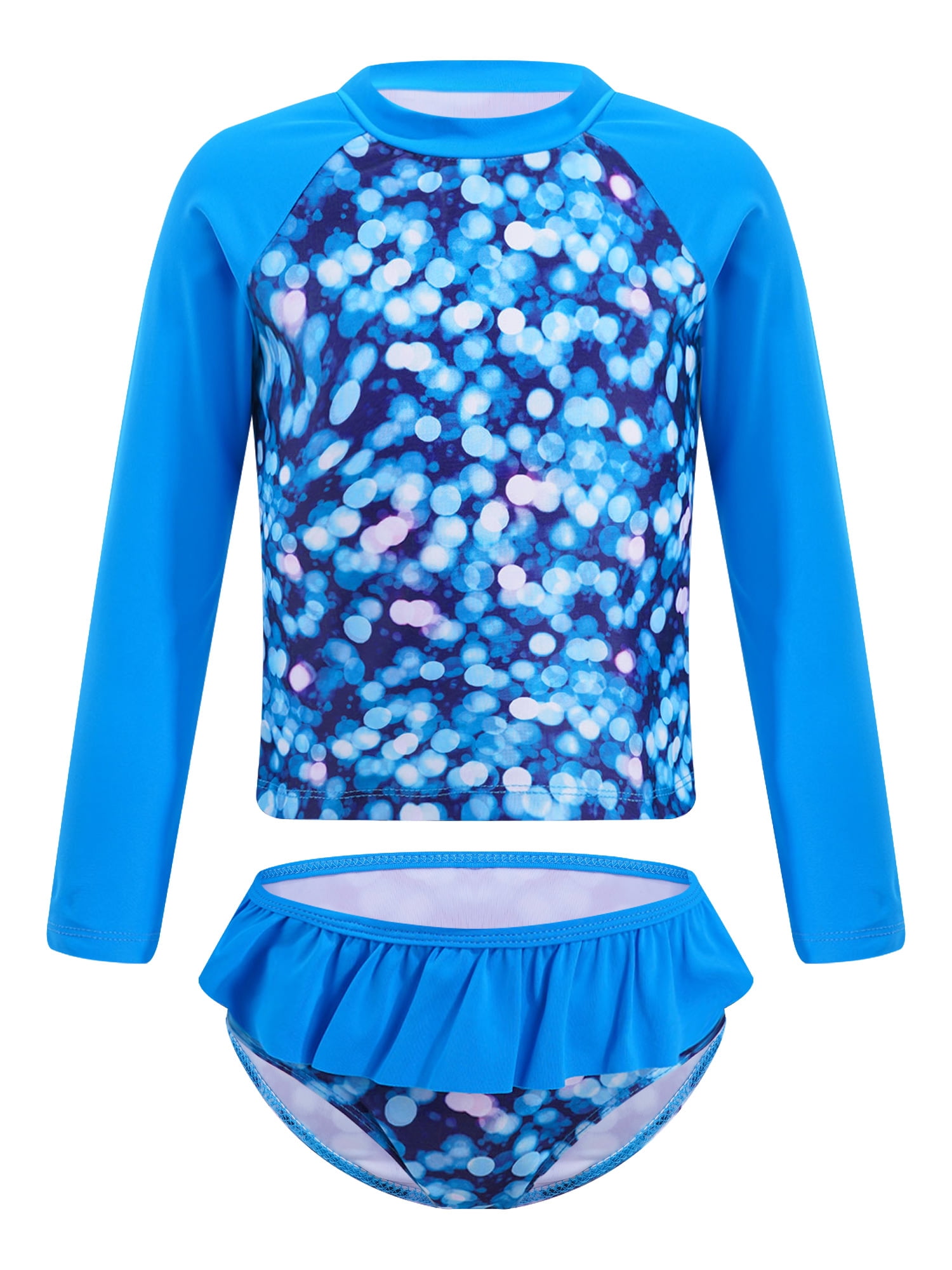MSemis Girls Mermaid Swimsuit 2-Pieces Rash Guard Sets Bathing Suit ...