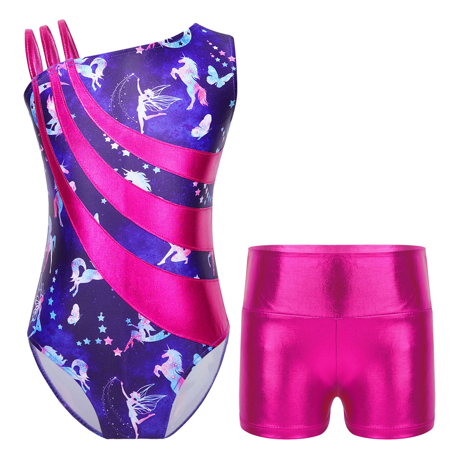 MSemis Gymnastics Leotard for Girls with Shorts 2 Pieces Ballet Dance ...