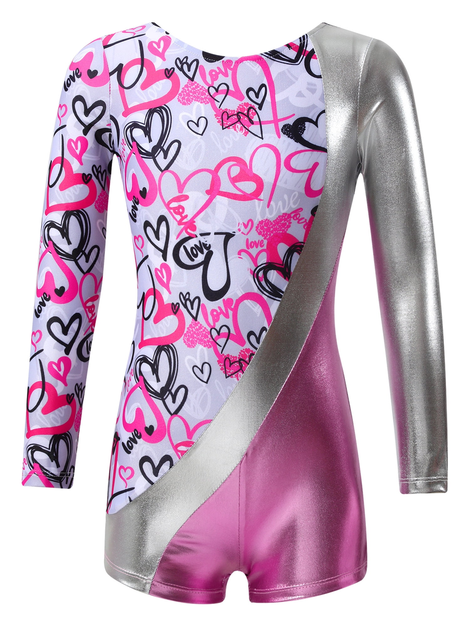 MSemis Kid Girls Long Sleeve Gymnastics Dance Leotard Unitards Pink 12 ...