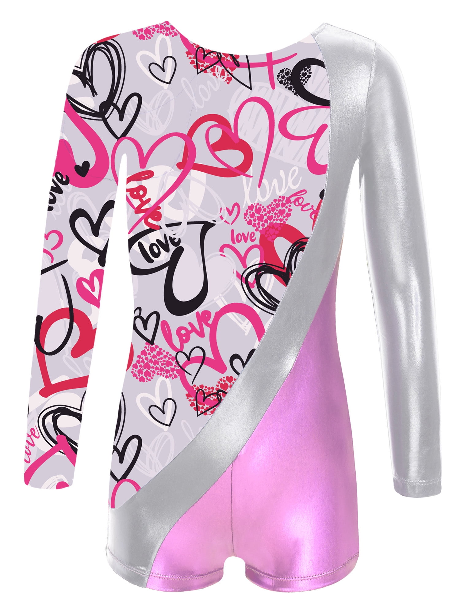 MSemis Kid Girls Long Sleeve Gymnastics Dance Leotard Unitards Pink 4 ...