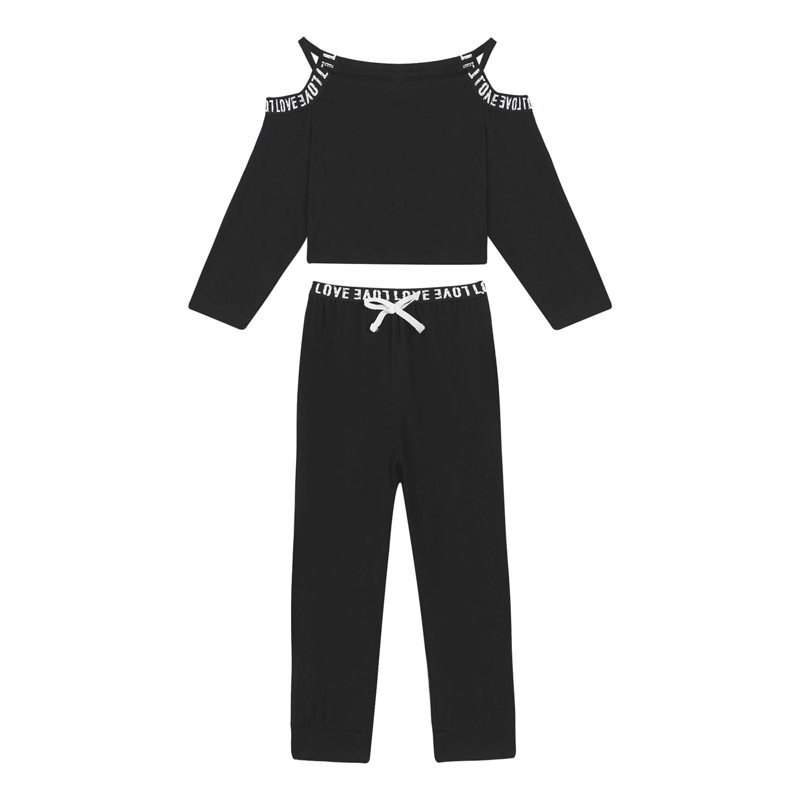 MSemis Kids Baby Girls 2PCS Sports Outfit Long Sleeves Crop Top Jogging ...