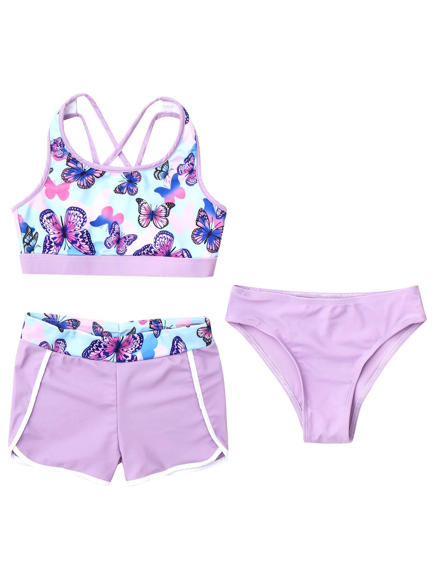 MSemis Girls 2 Piece Tankini Swimsuit Mermaid Scales Ruffle Swimwear ...