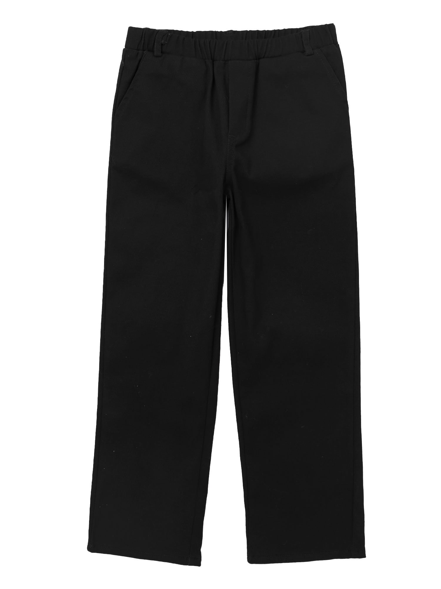MSemis Kids Boys Elastic Waistband Trousers School Uniform Straight Leg ...