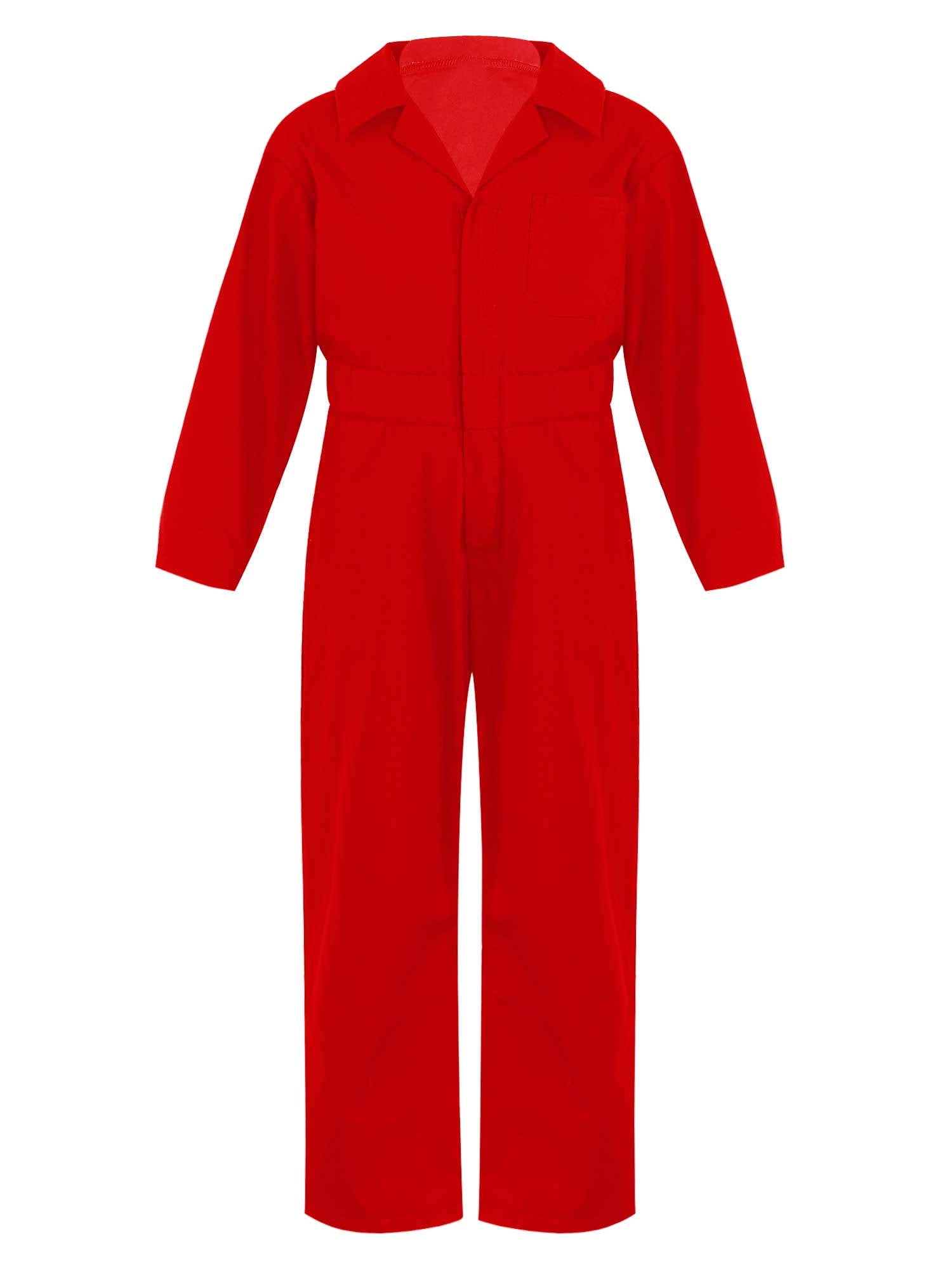 MSemis Kids Boys Zipper Coverall Jumpsuit Long Sleeve Boiler Suit Red ...