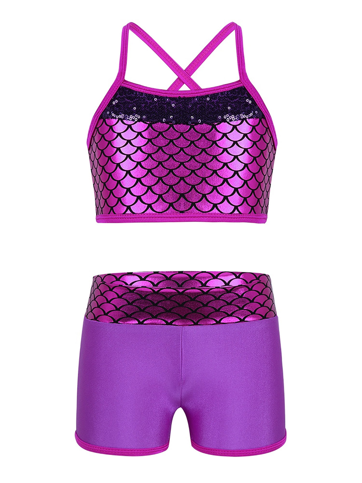 MSemis Kids Girls 2 Pieces Tumbling Outfit Set Athletic Gymnastic ...