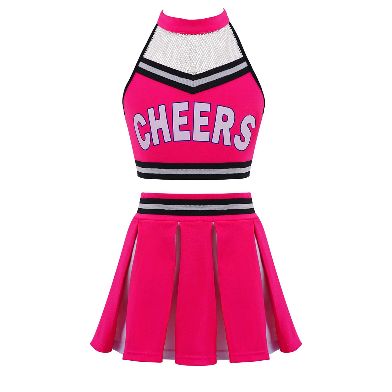 MSemis Kids Girls 2PCS Cheer Leader School Uniform with Pleated Mini ...