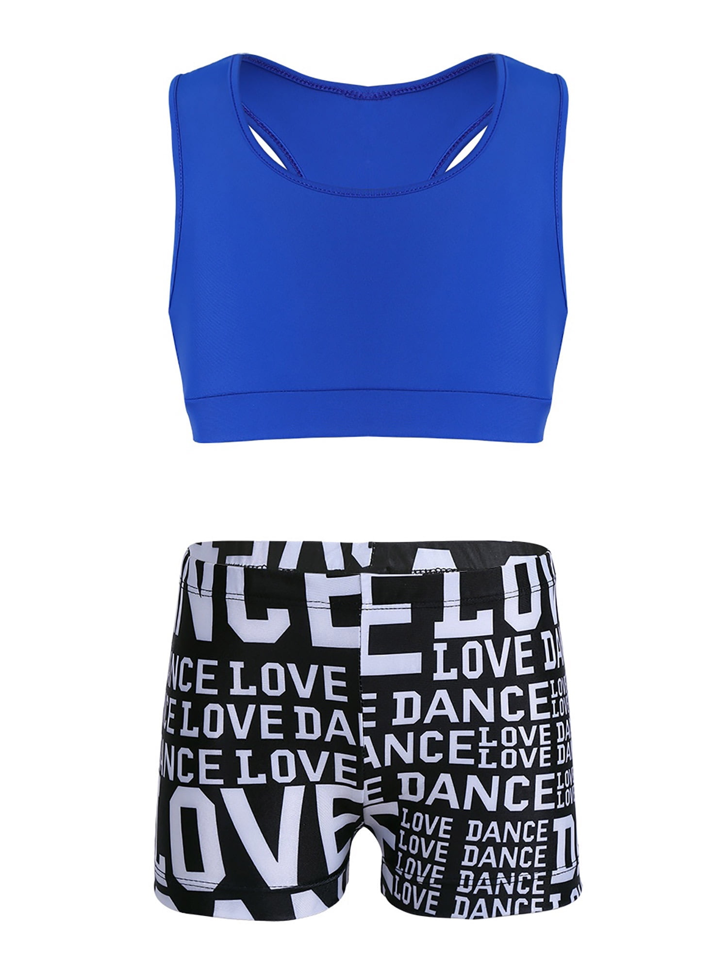 MSemis Kids Girls Active Set Racer Back Tank Top Booty Shorts ...