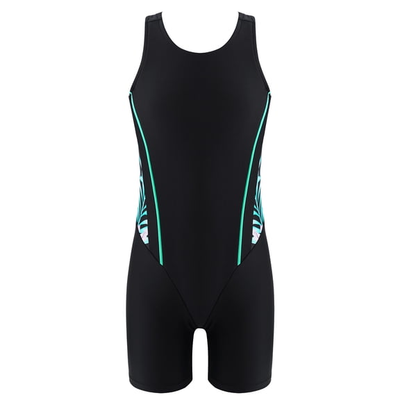 MSemis Kids Girls Athletic One Piece Boyleg Swimsuit Rashguard Surfing ...