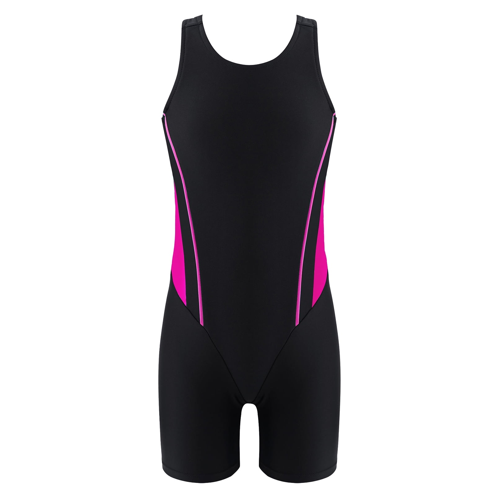 MSemis Kids Girls Athletic One Piece Boyleg Swimsuit Rashguard Surfing ...
