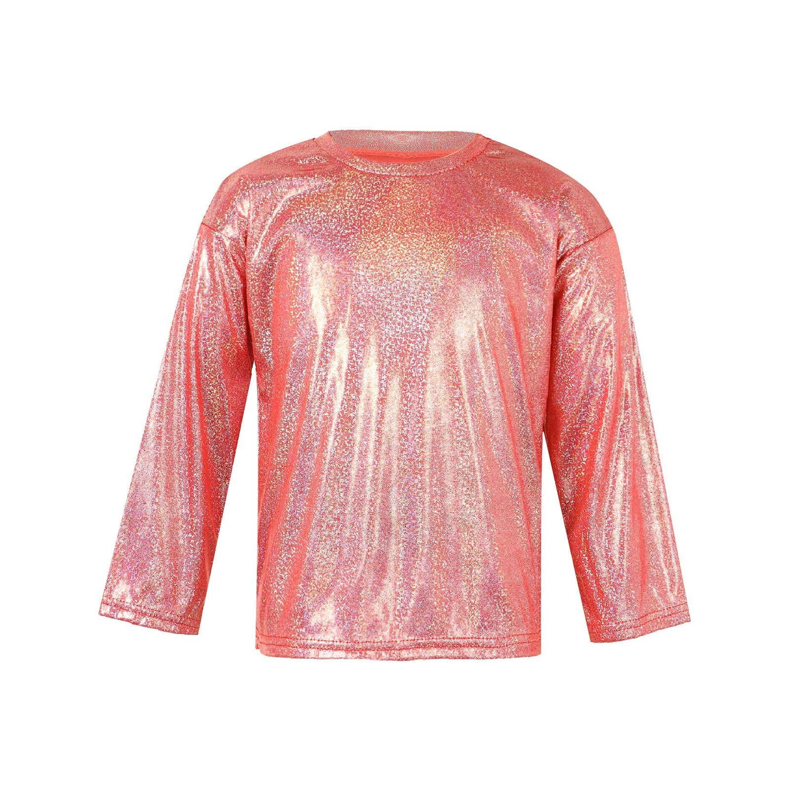 MSemis Kids Girls Boys Shiny Metallic Dance Tee Shirts - Walmart.com