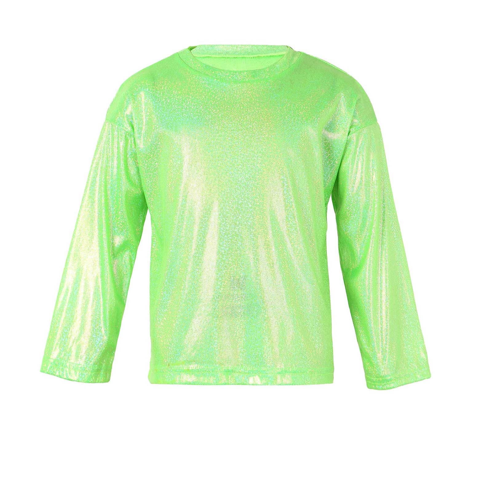 MSemis Kids Girls Boys Shiny Metallic Dance Tee Shirts - Walmart.com