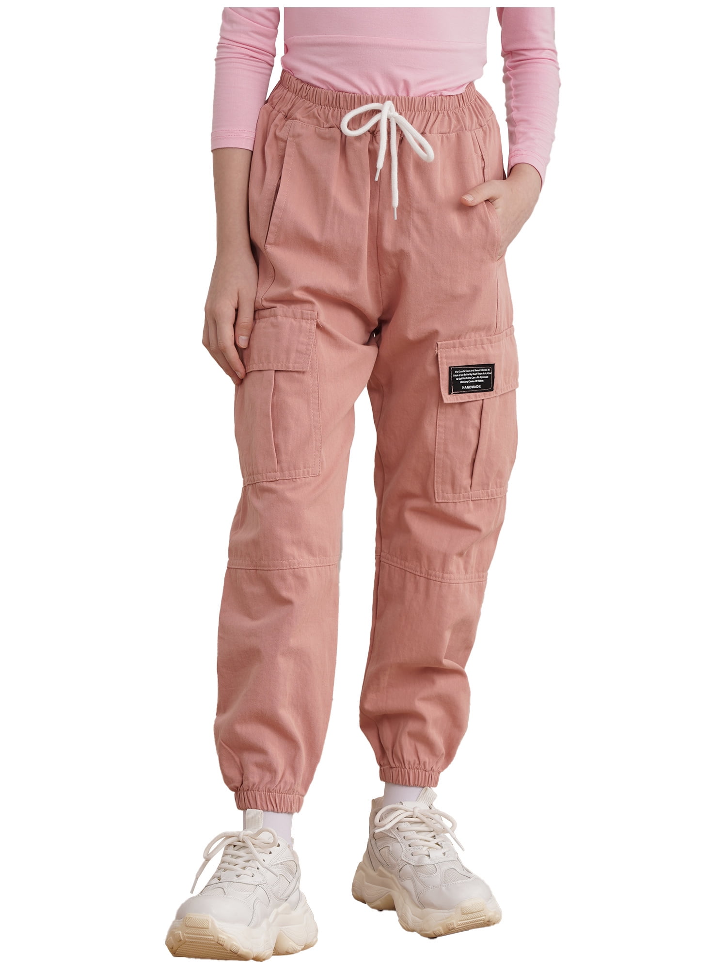 MSemis Kids Girls Cargo Jogger Pants Sports Pockets Trousers Sweatpants ...