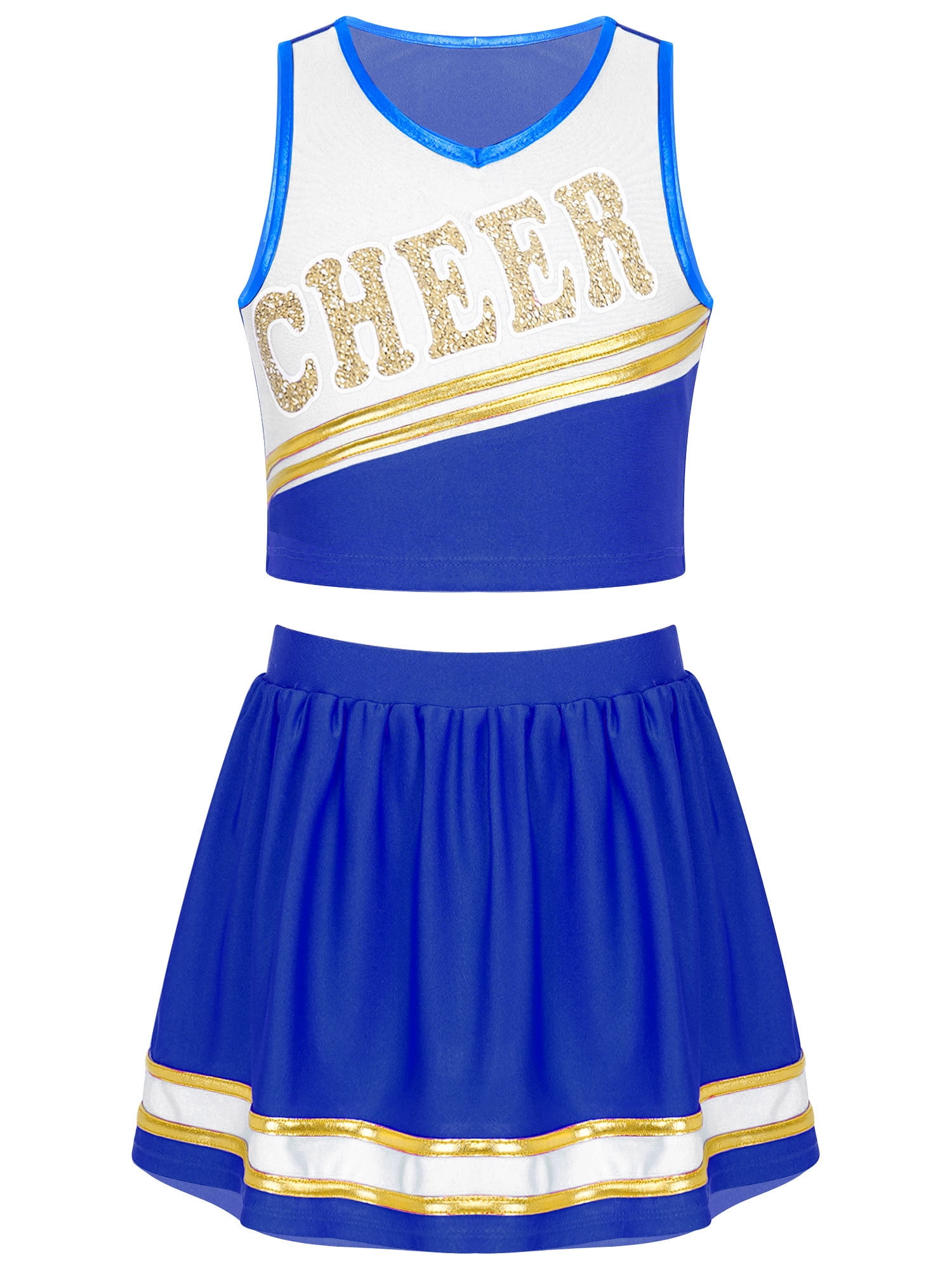 MSemis Kids Girls Cheer Leader Costume Outfits Cheerleading Halloween ...