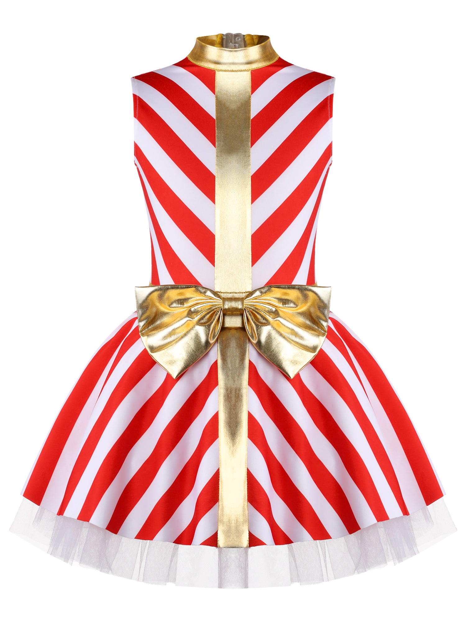MSemis Kids Girls Christmas Candy Cane Ballet Tutu Leotard Santa Claus ...