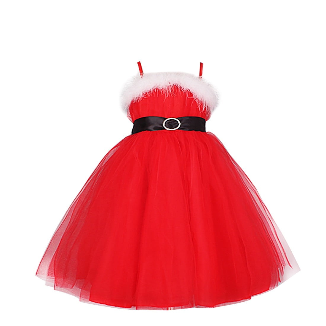 MSemis Kids Girls Christmas Princess Costume Santa Camisole Tutu Dress ...