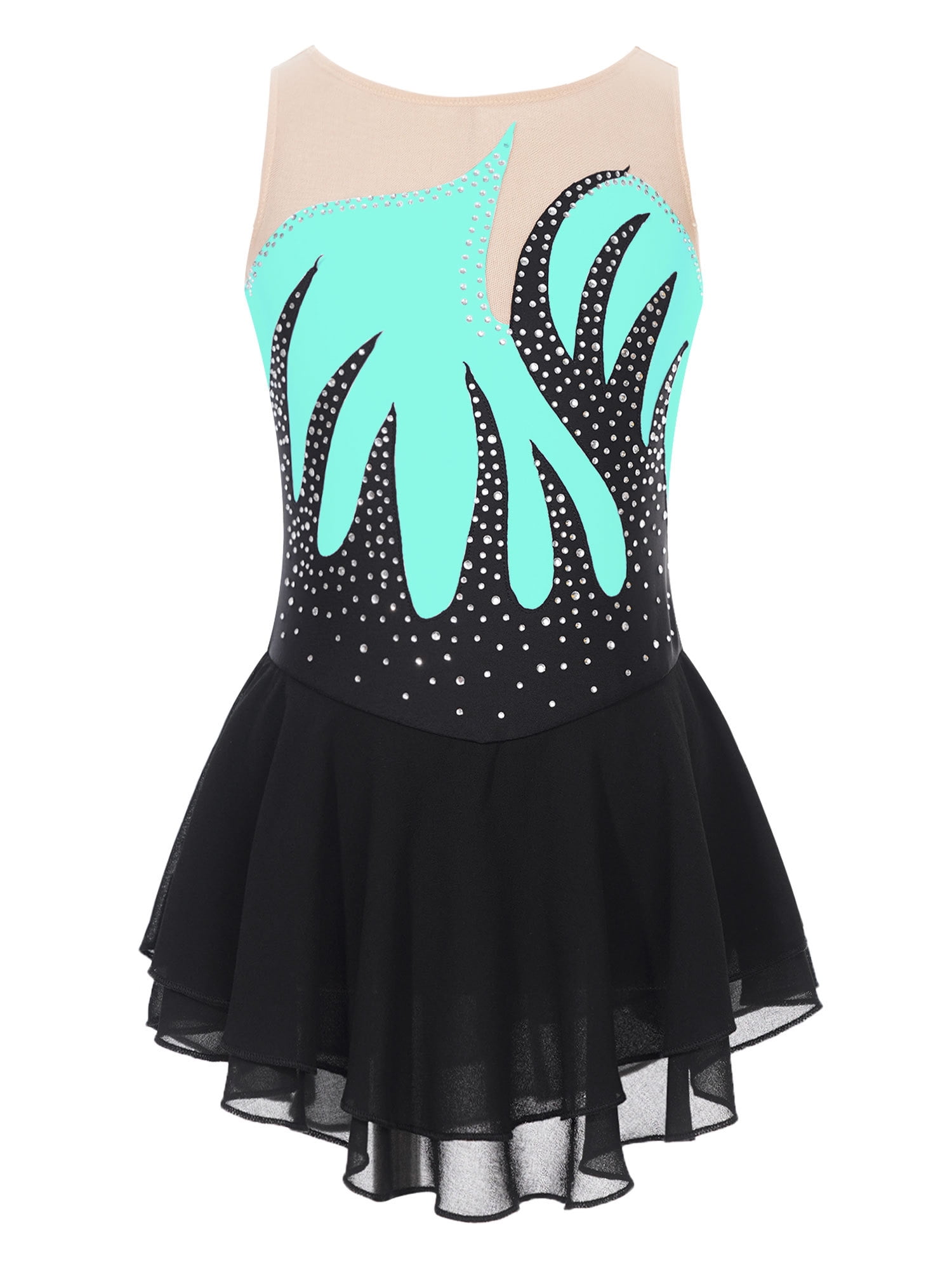 MSemis Kids Girls Figure Ice Skating Dance Dress Costume Gymnastic ...