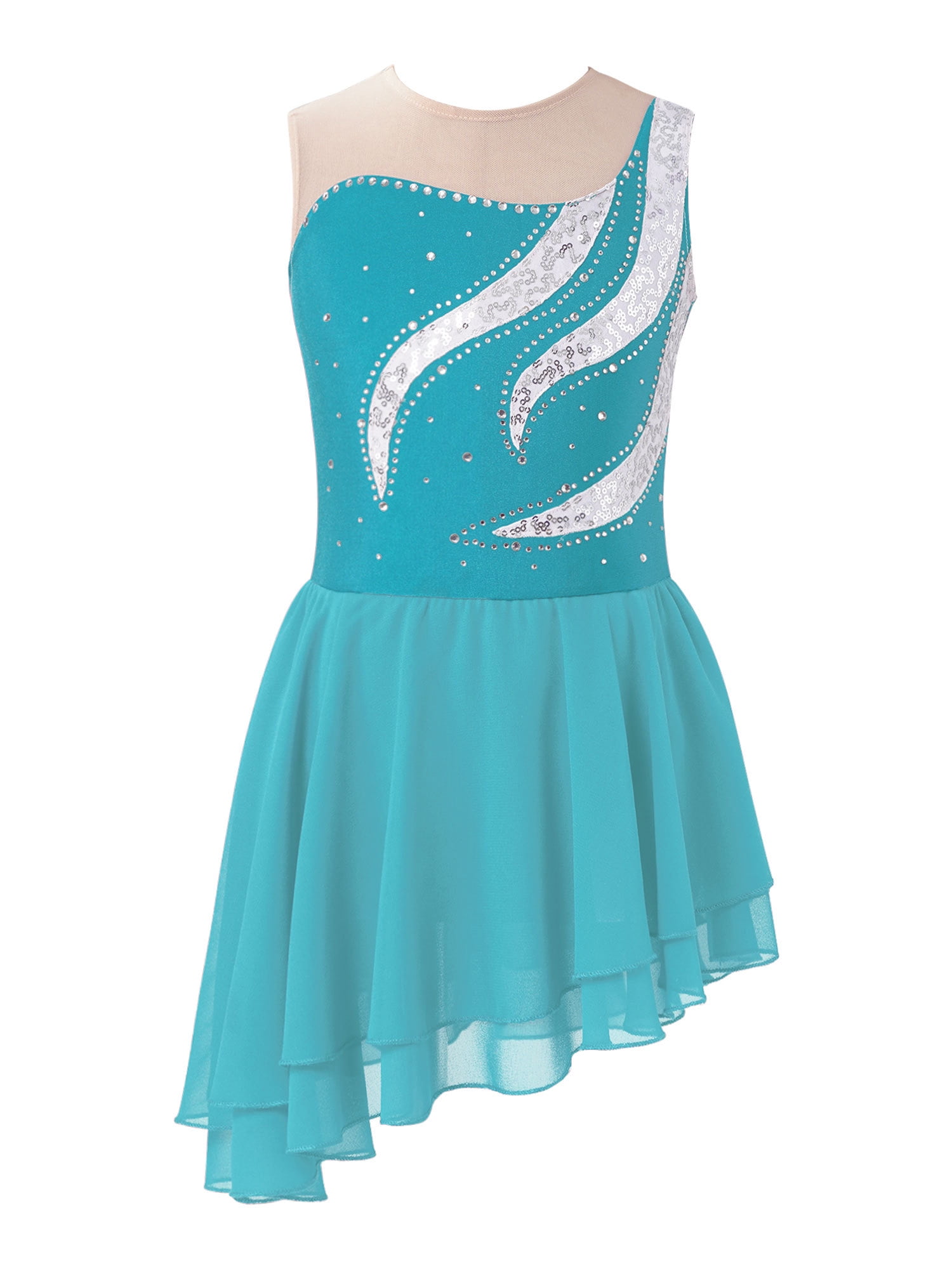 MSemis Kids Girls Figure Ice Skating Dance Dress Gymnastic Leotard ...