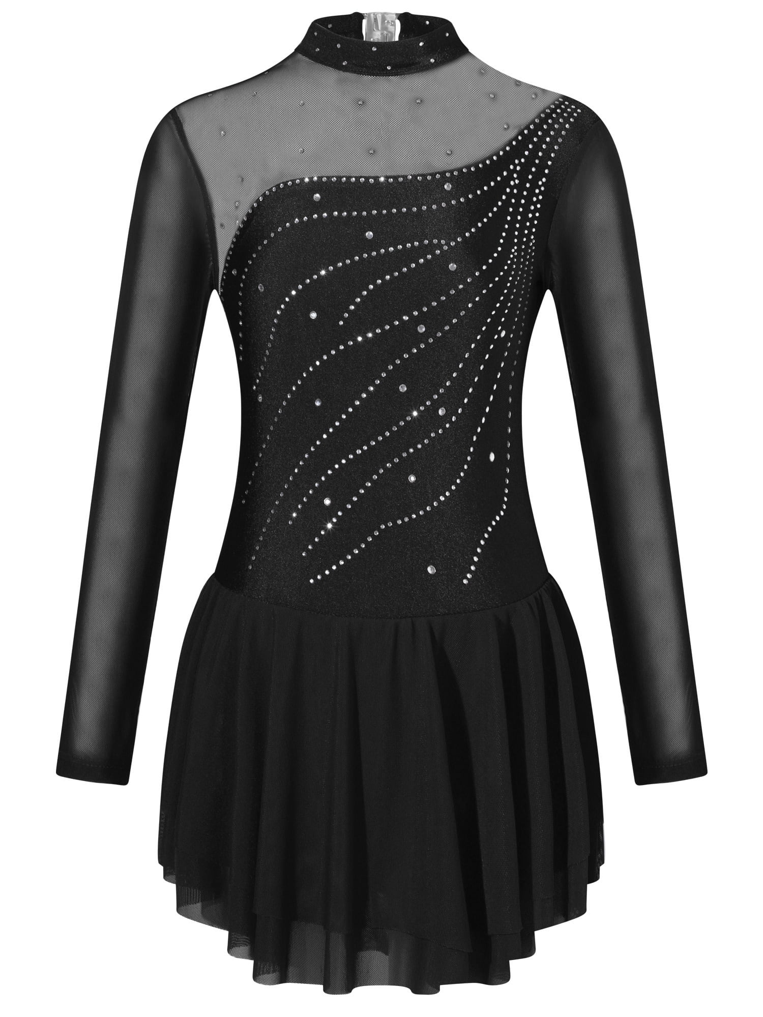 MSemis Kids Girls Figure Ice Skating Dress Black 6 - Walmart.com