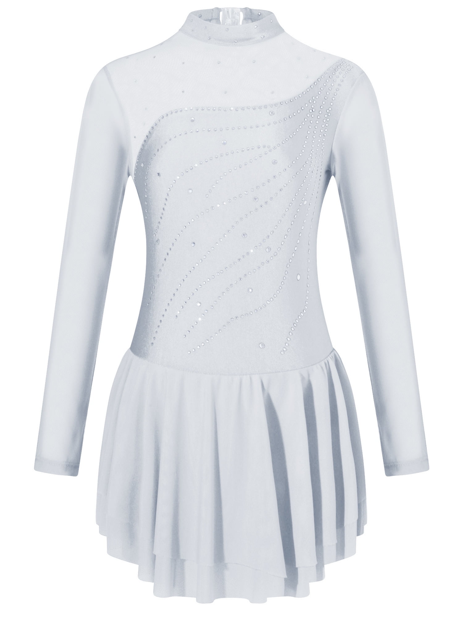 MSemis Kids Girls Figure Ice Skating Dress White 12 - Walmart.com