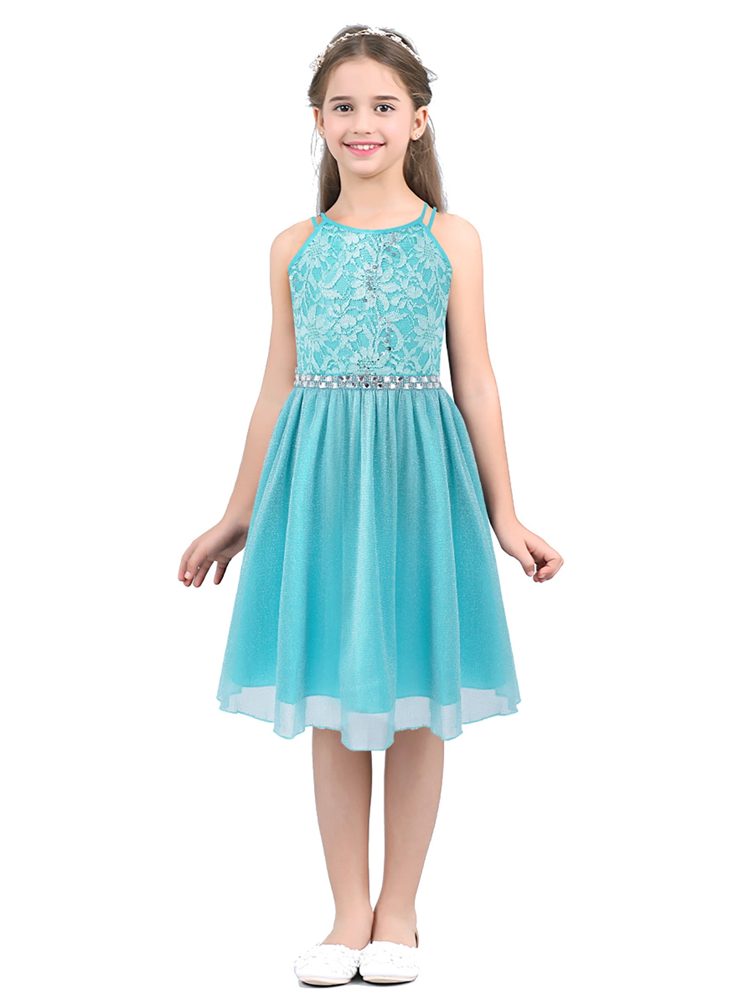 MSemis Kids Girls Flower Lace Sequins Layered Dress for Wedding Pageant ...