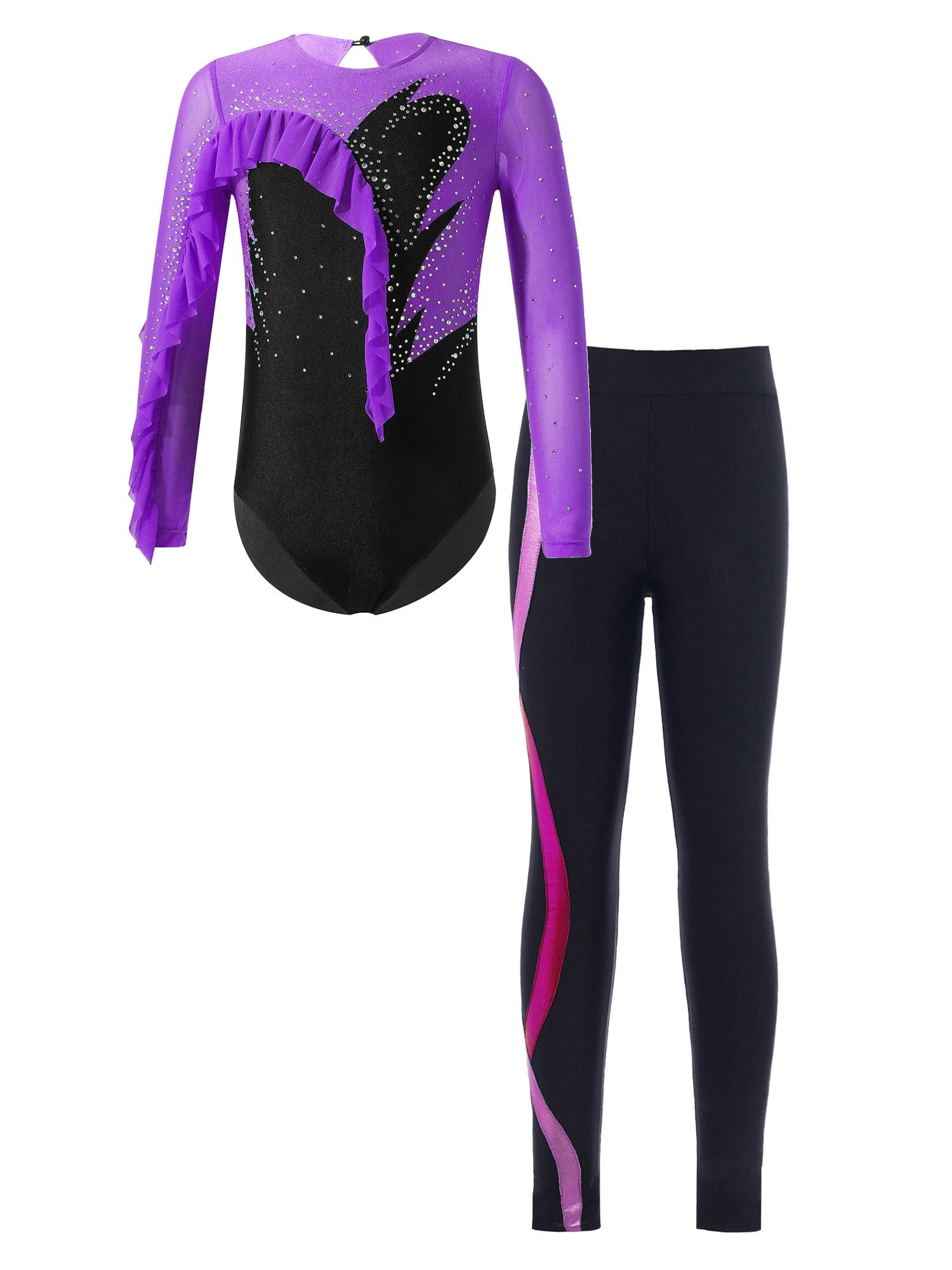 MSemis Kids Girls Gymnastic Leotard Outfits Skating Sports Unitard with ...