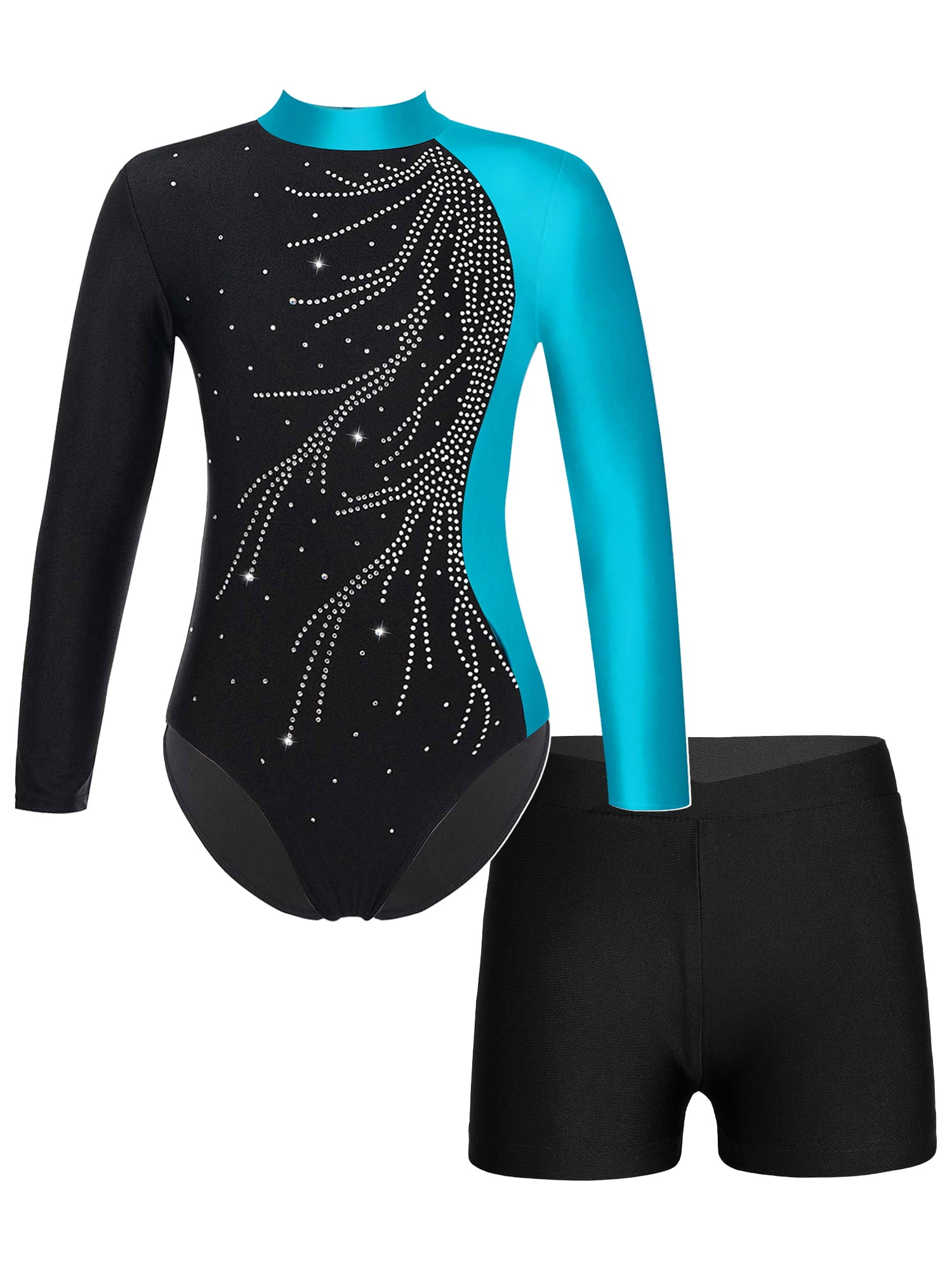 MSemis Kids Girls Gymnastic Leotard Outfits Unitard with Shorts ...
