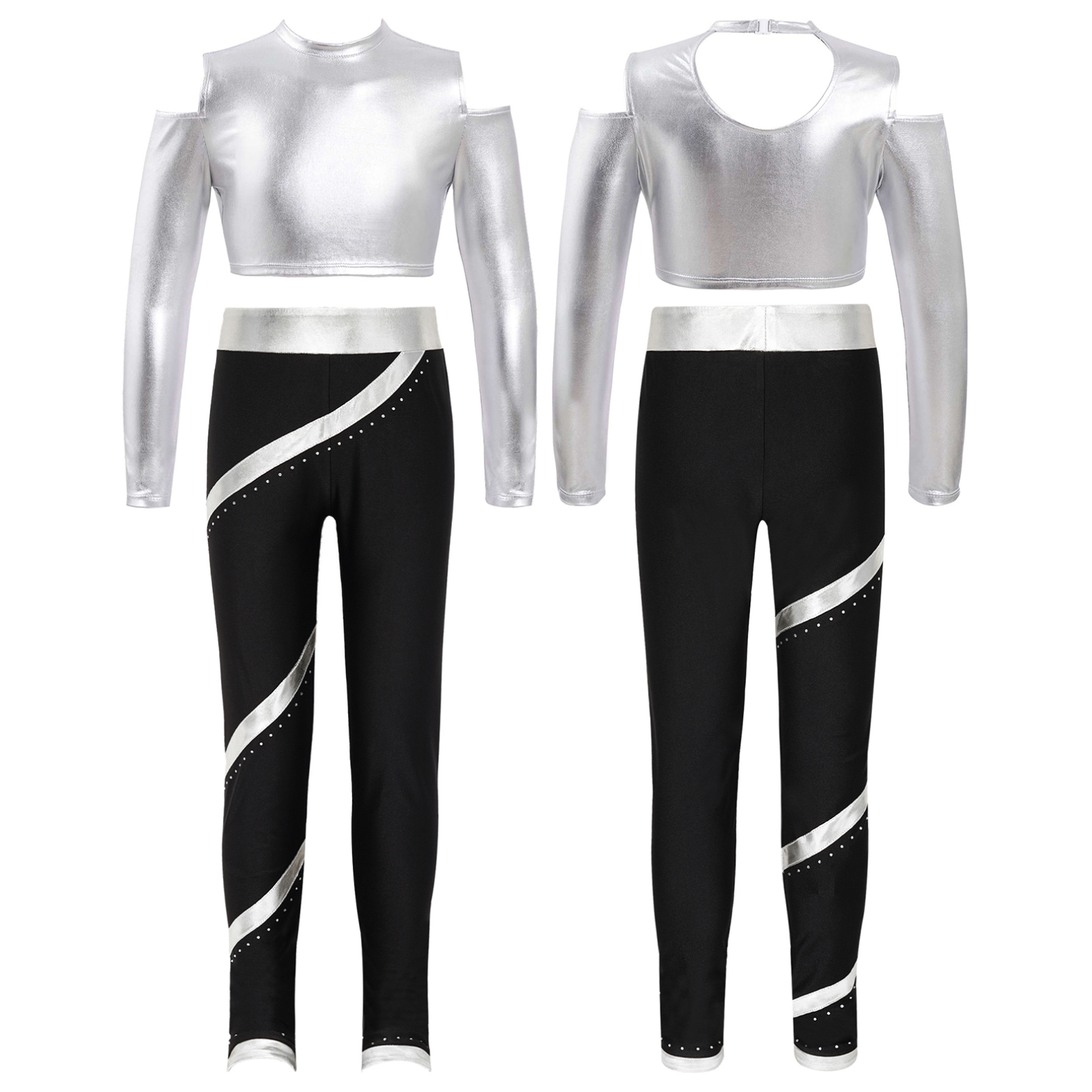 MSemis Kids Girls Jazz Latin Street Hip Hop Dance Costume Shiny ...
