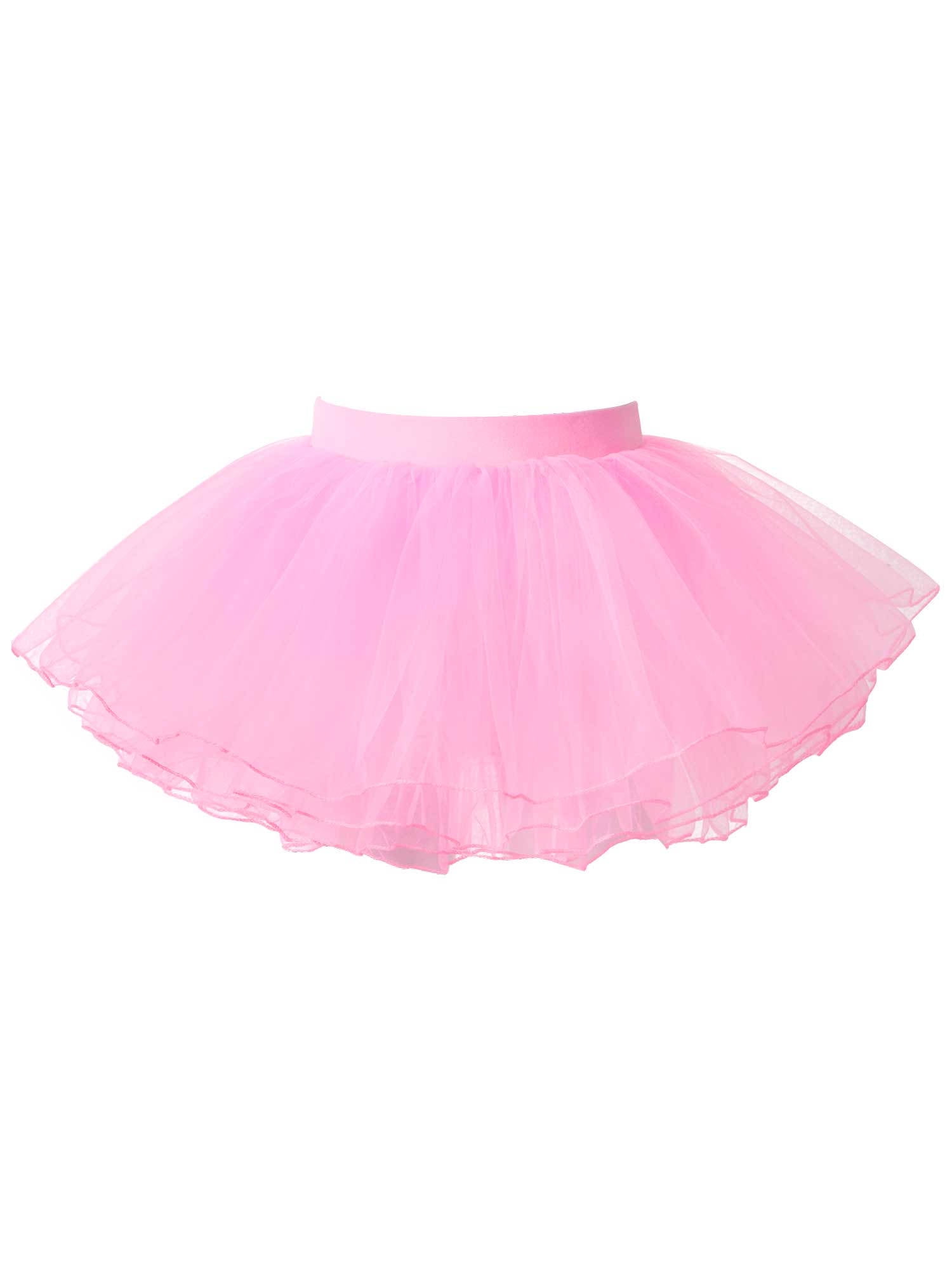 MSemis Kids Girls Layered Ballet Dance Skirt Mesh Skirts Dancewear Pink ...