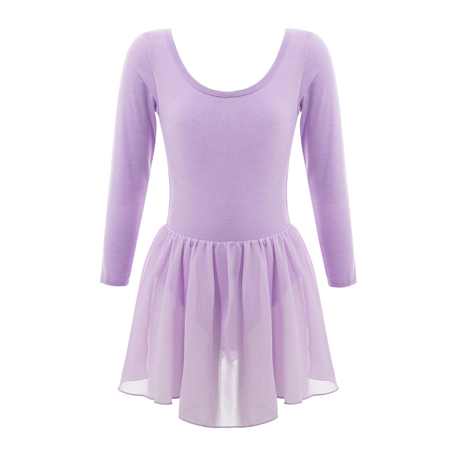 MSemis Kids Girls Long Sleeve Ballet Leotard with Tutu Skirts Dance ...
