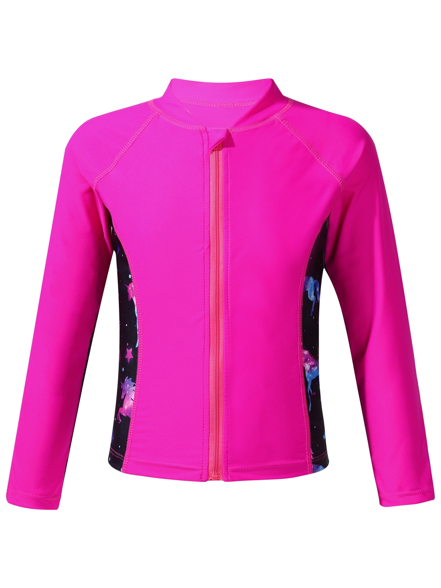 MSemis Kids Girls Long Sleeve Rash Guard Swimsuit with UPF 50+, One ...